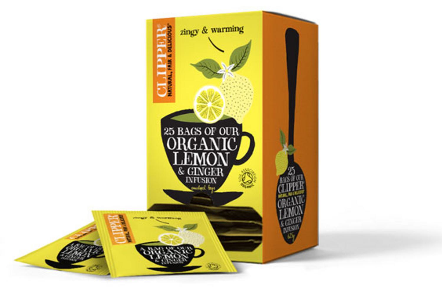 Organic Lemon and Ginger Tea in 25bags from Clipper