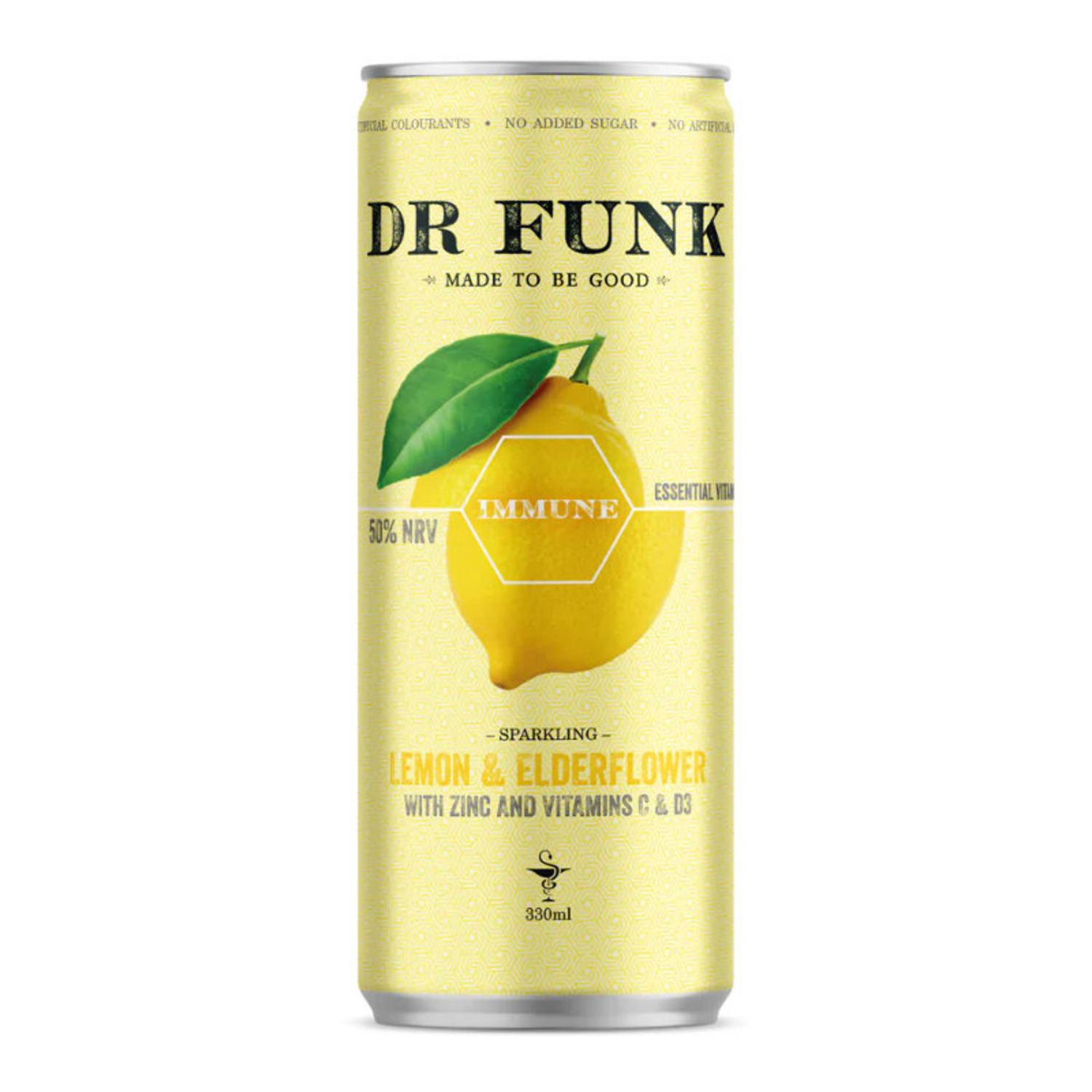 Lemon and Elderflower Immune Drink in 330ml from DR FUNK