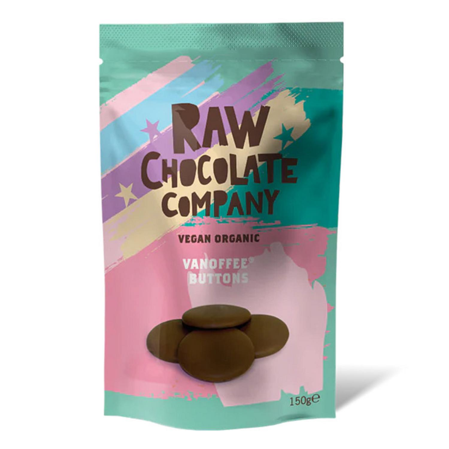 Organic Vanoffee Chocolate Buttons in 150g from The Raw Chocolate Company